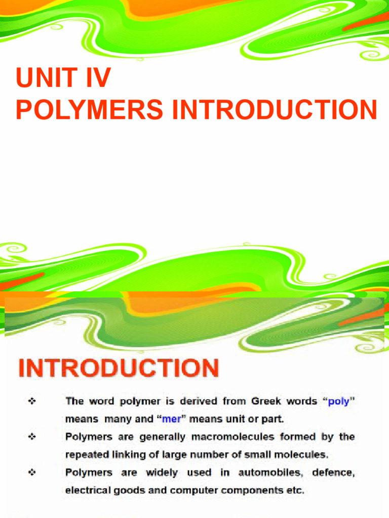 Module 4 Polymers | PDF | Polymerization | Polymers