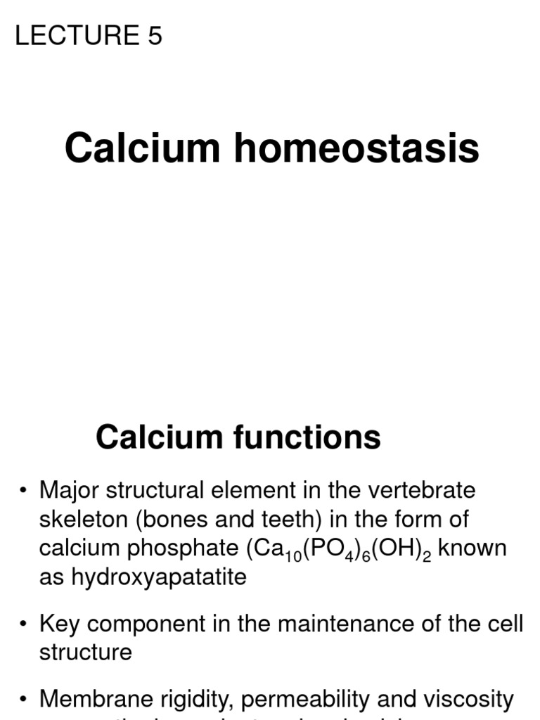 Calcium Homeostasis Pdf Homeostasis Hormone