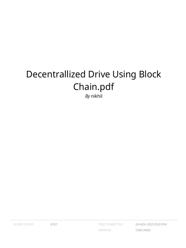 Decentrallized Drive Using Block Chain | PDF | Computing