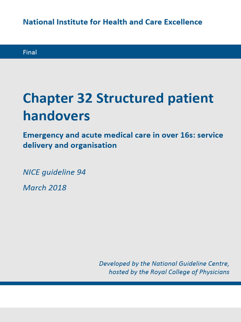 32structured Patient Handovers PDF 172397464671 | PDF | Nursing ...