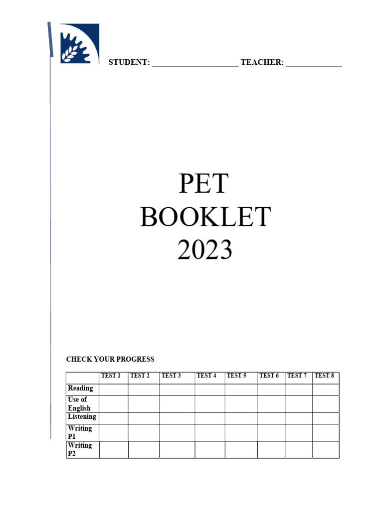 PET Booklet 2023 | PDF