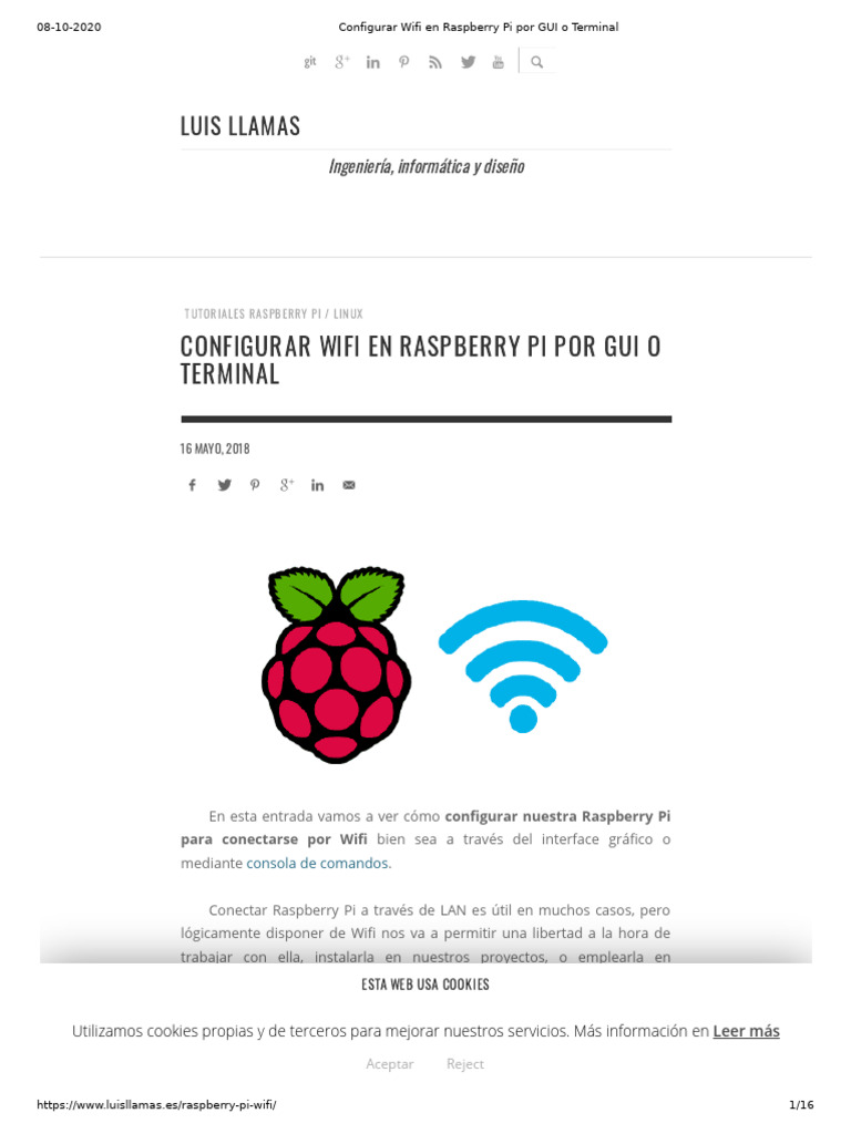 Configurar Wifi en Raspberry Pi Por GUI o Terminal | PDF | Raspberry Pi | Cookie HTTP