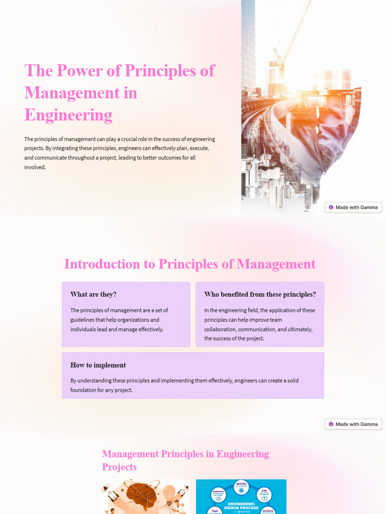 The Power of Principles of Management in Engineering | PDF ...