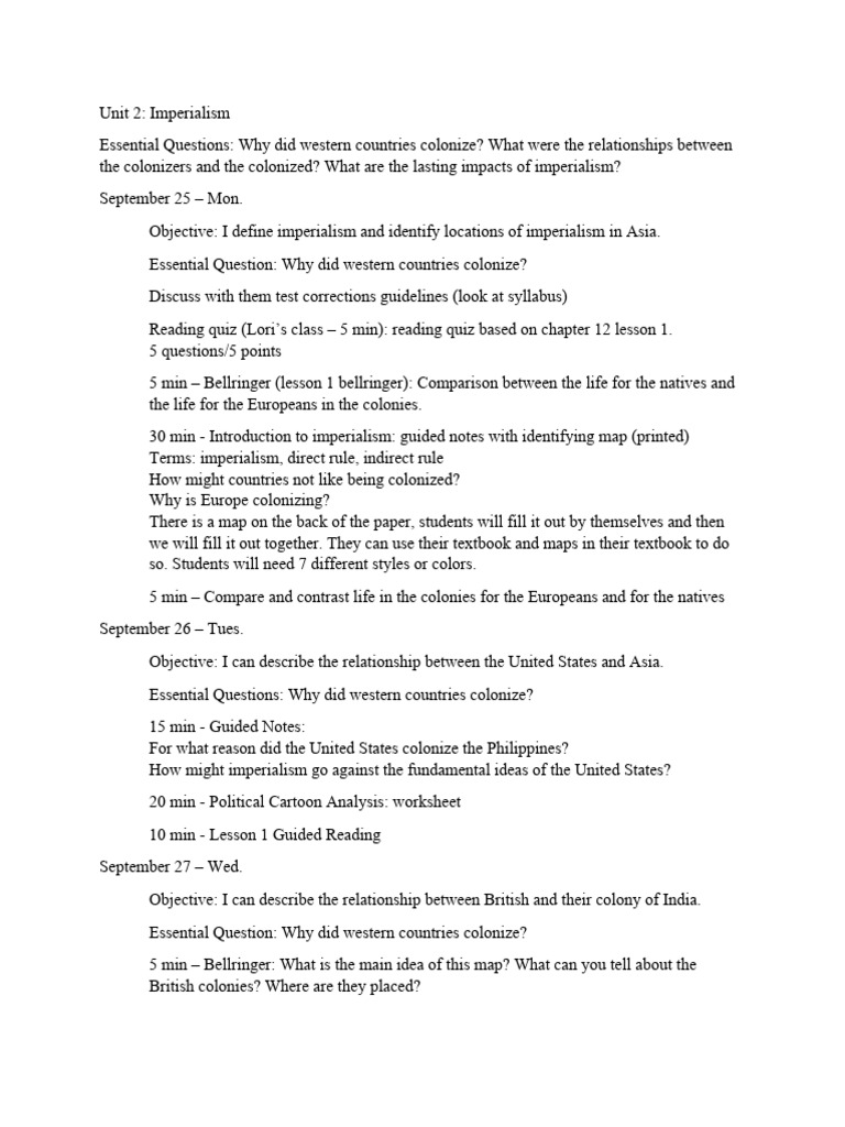 Unit 2 - Imperialism | PDF | Imperialism | Primary Sources
