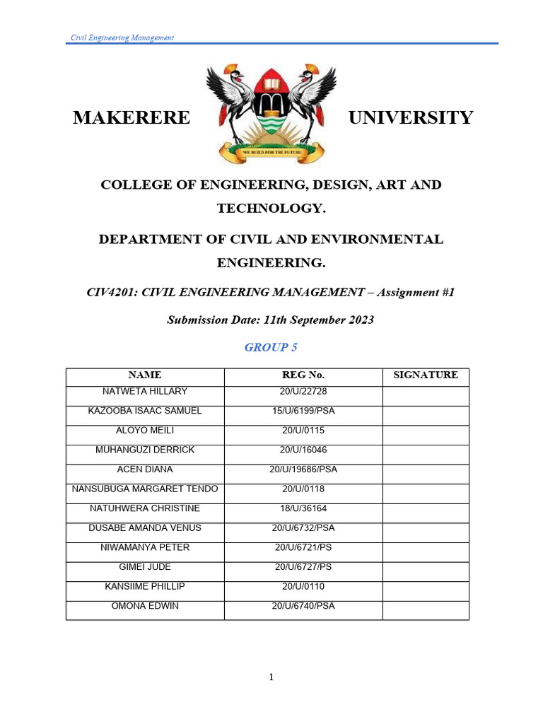 Civil Engineering Management Assignment Overview | PDF | Pipe (Fluid Conveyance) | Pipeline ...