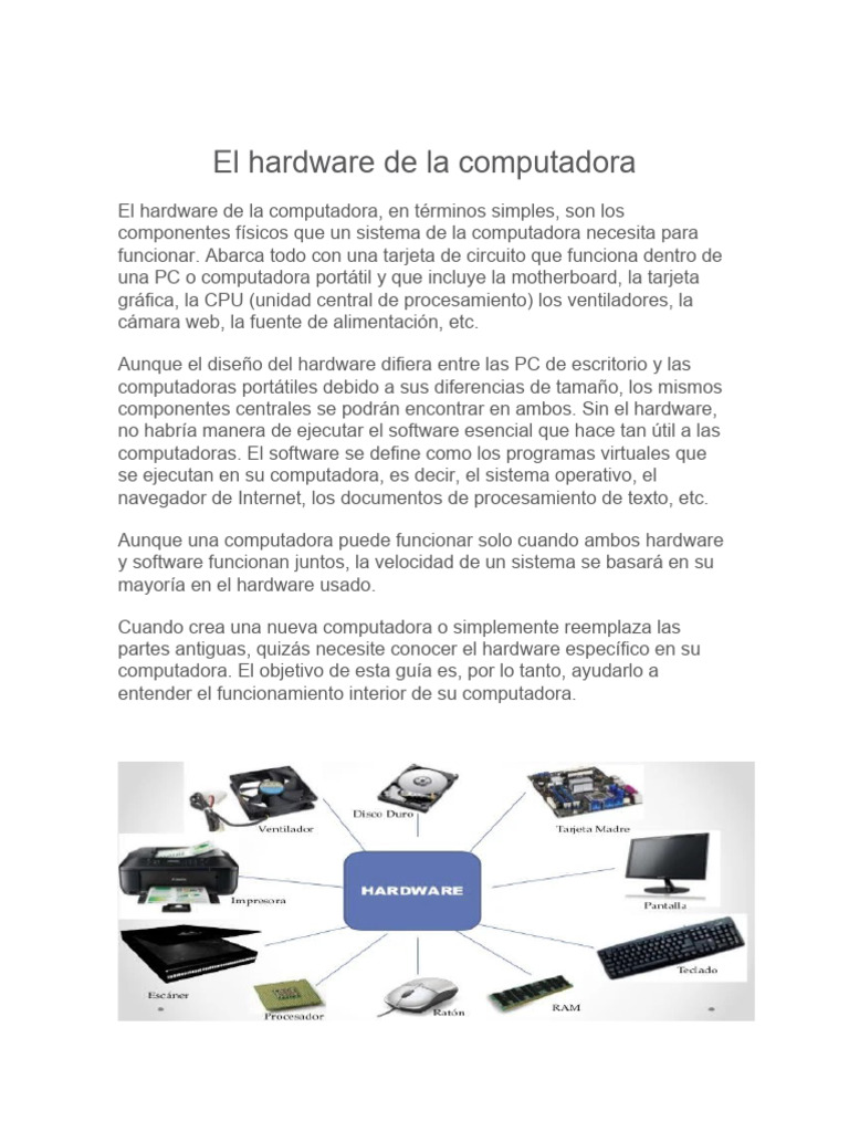 Componentes Esenciales del Hardware | PDF | Informática