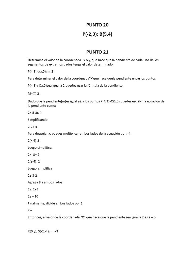 Tarea Mat. | Descargar gratis PDF | Pendiente | Ecuación cuadrática