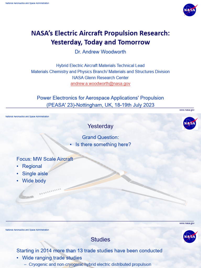 Woodworth - PEASA 2023 Keynote-STI-Final | PDF | Nasa | Aircraft