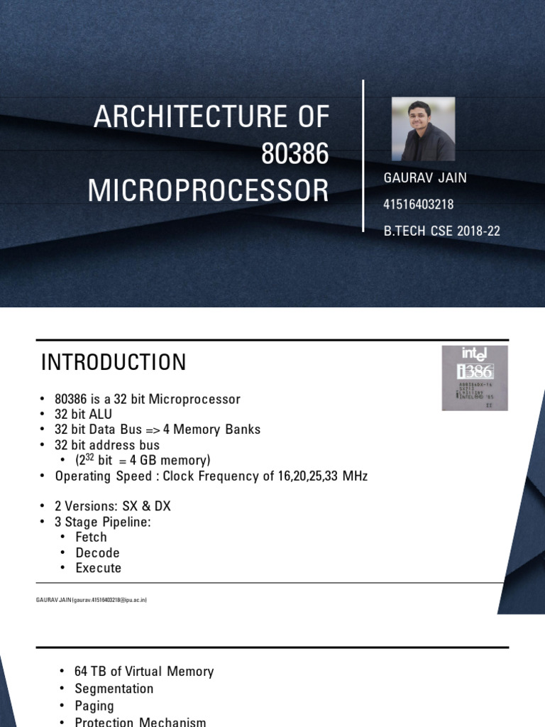 (GAURAV JAIN) 80386 Archirecture | PDF | Central Processing Unit | Computer Programming