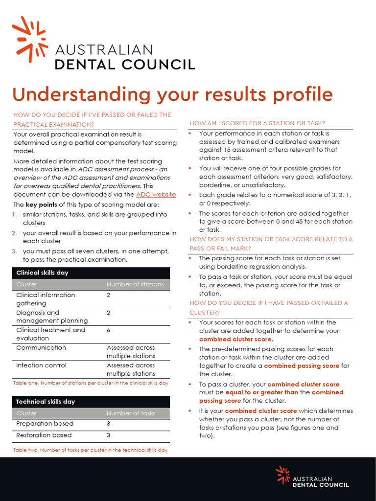 ADC Fact Sheet Understanding Your Results Profile | PDF | Career & Growth