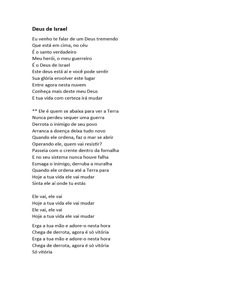 Louvor ao Deus de Israel | PDF