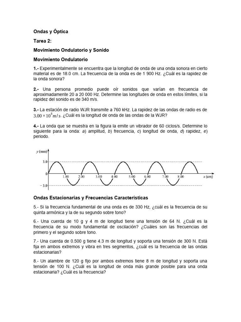 Tarea 2 de Ondas y Óptica | PDF | Olas | Sonido