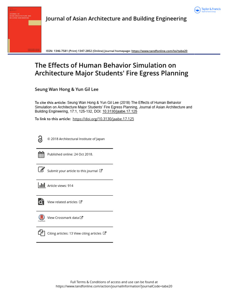 The Effects of Human Behavior Simulation On Architecture Major Students ...
