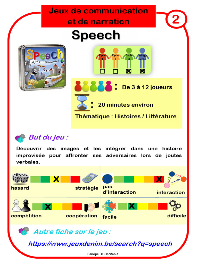 Jeux d'interaction et narration orale | PDF