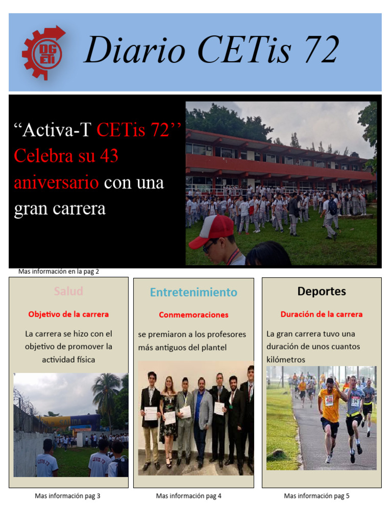 Aniversario CETis 72: Carrera y Homenajes | PDF