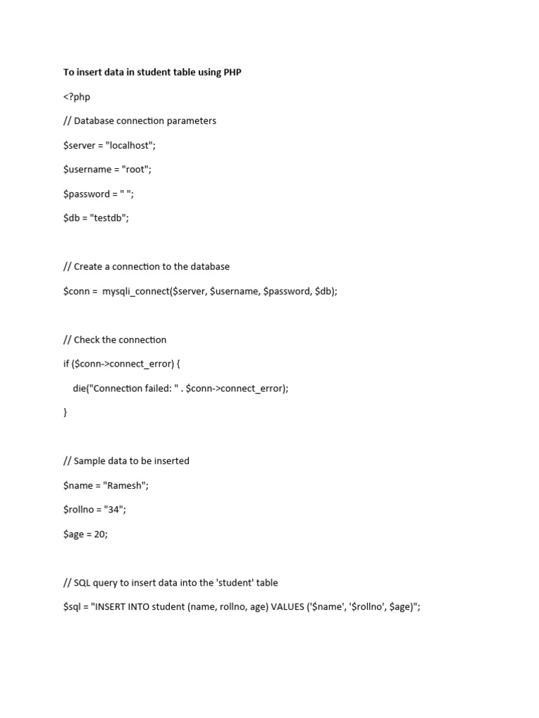 PHP Database Practical-1 | PDF
