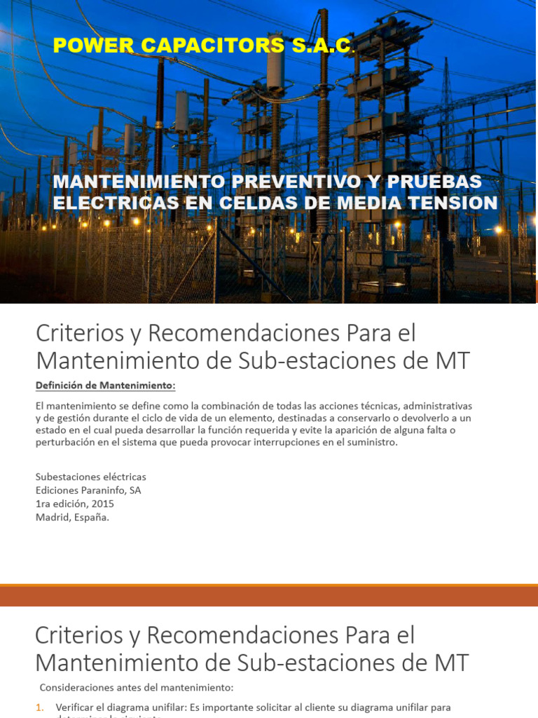 9.1 Mantenimiento y Pruebas de Celdas MT - Rev1 | PDF | Transformador | voltaje