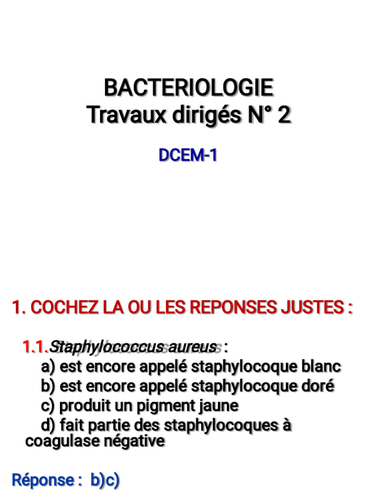 Identification du Staphylococcus aureus | PDF | Staphylococcus ...