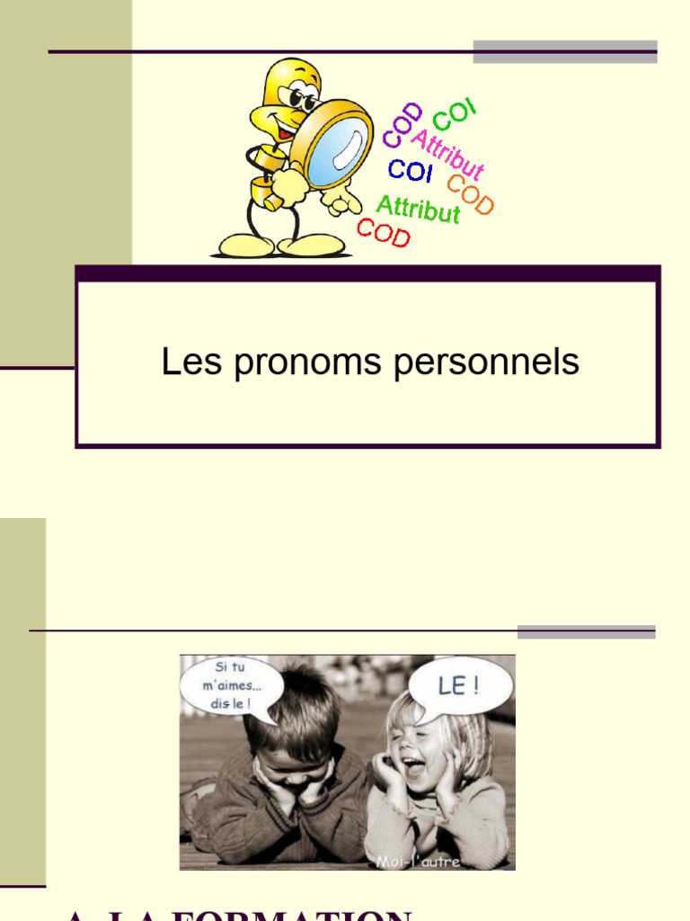 Les pronoms personnels en français | PDF | Pronom | Complément d'objet