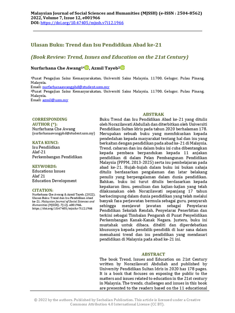 Ulasan Buku Trend Dan Isu Pendidikan Abad Ke-21 | PDF