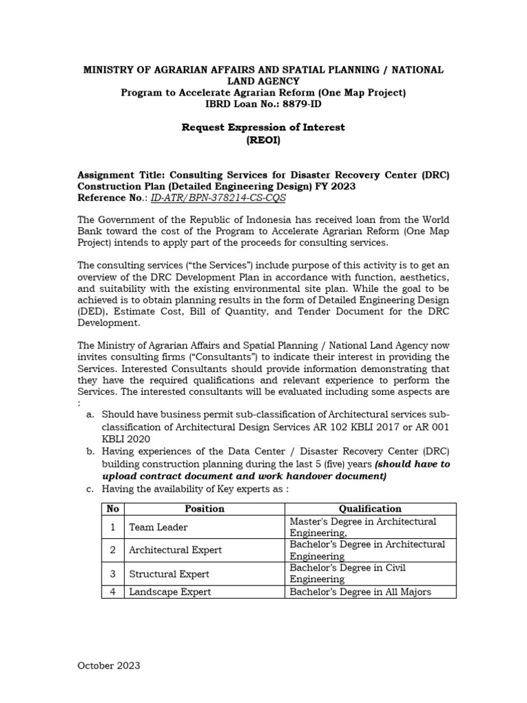 Request Expression of Interest (REOI) : Upload Contract Document and ...