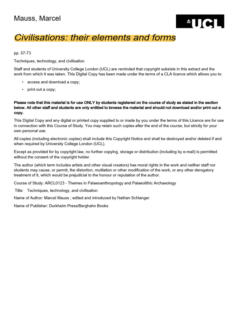 Civilizations - Elements and Forms Notes | PDF | Civilization | Copyright