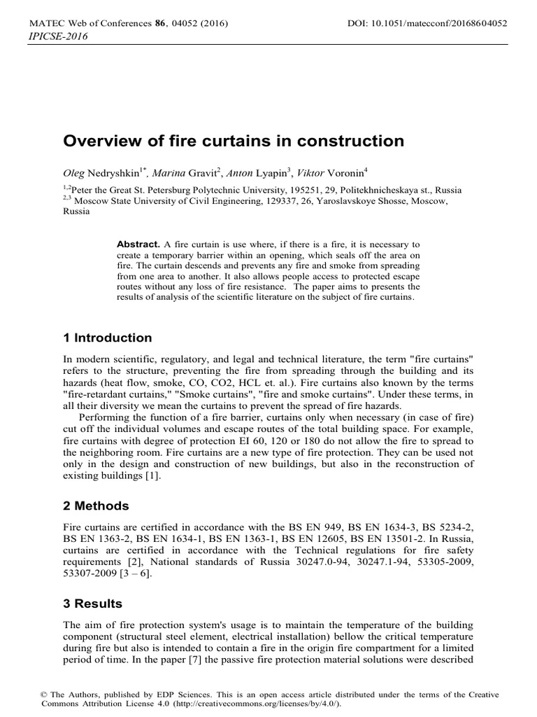 Overview of Fire Curtains in Construction | PDF | Fires | Thermal ...