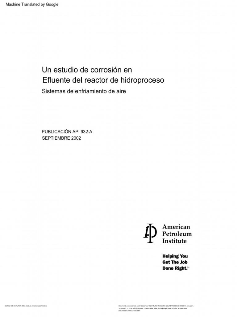 Api 932-A Estudio de Corrosion | PDF | Refinería de petróleo | Amoníaco