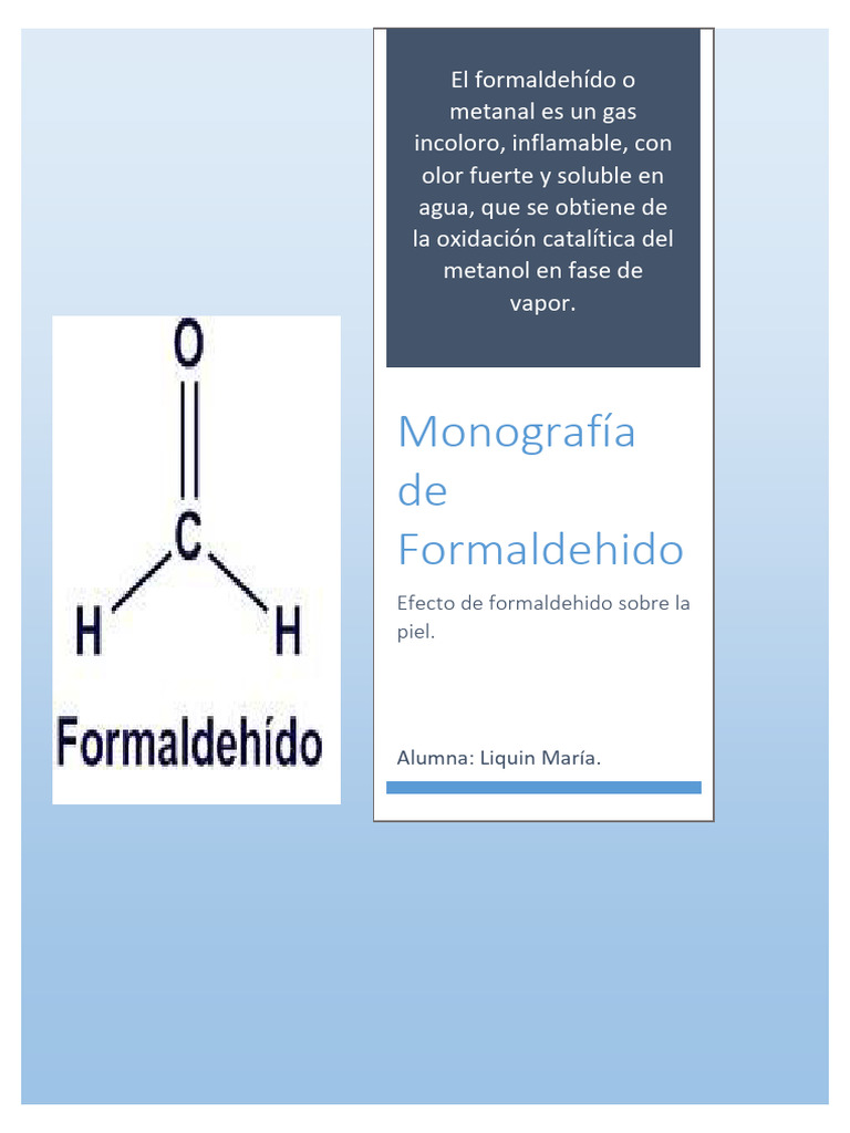 Monografia Formaldehido | PDF | Formaldehído | Alergia