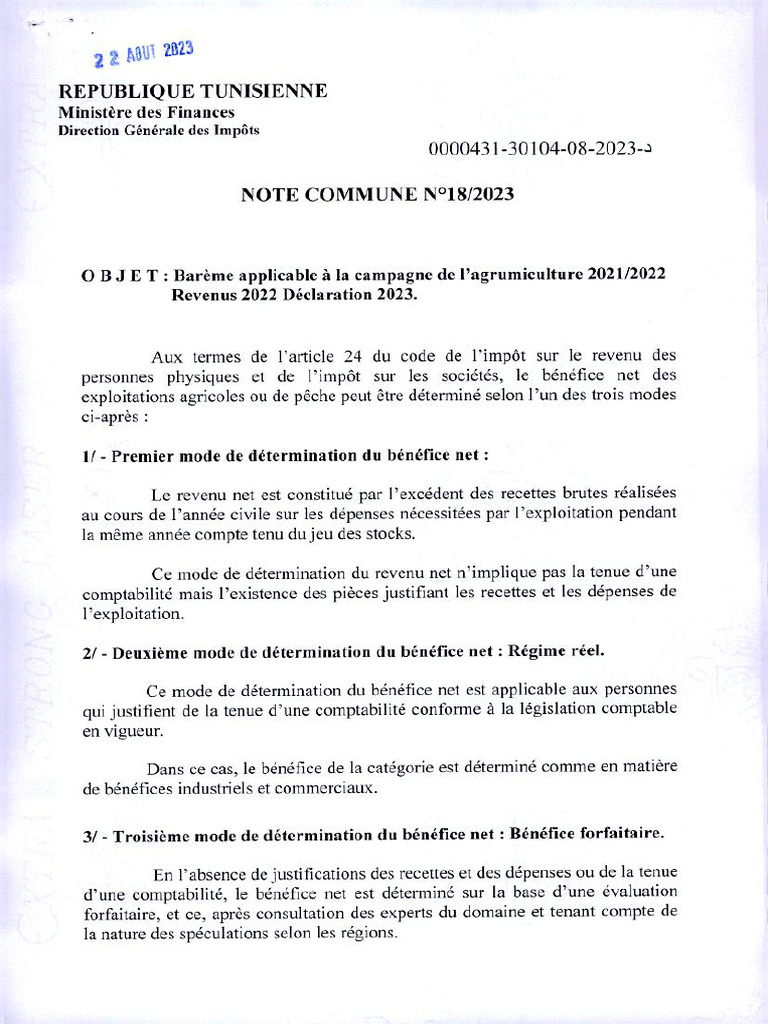 Note Commune N°18 | PDF