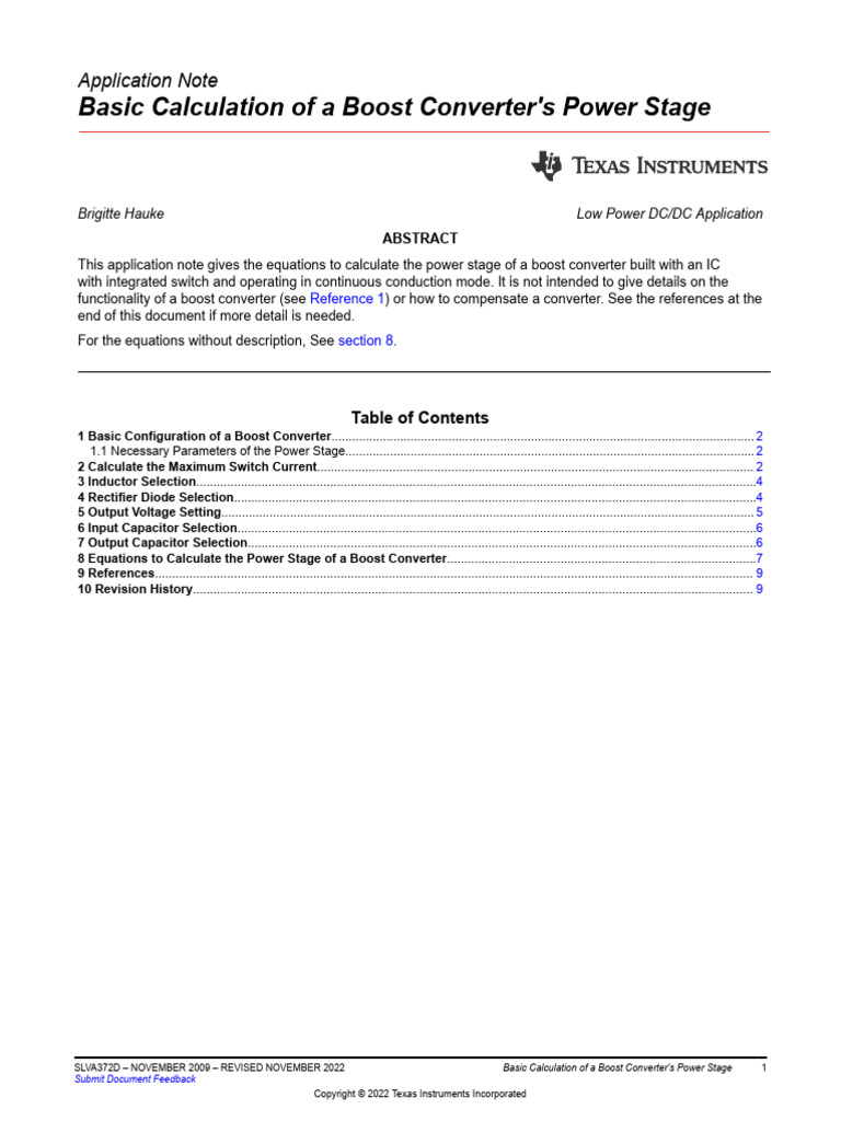 TI - Boost Converter Calculation | PDF | Capacitor | Inductor TI - Boost Converter Calculation | PDF | Capacitor | Inductor