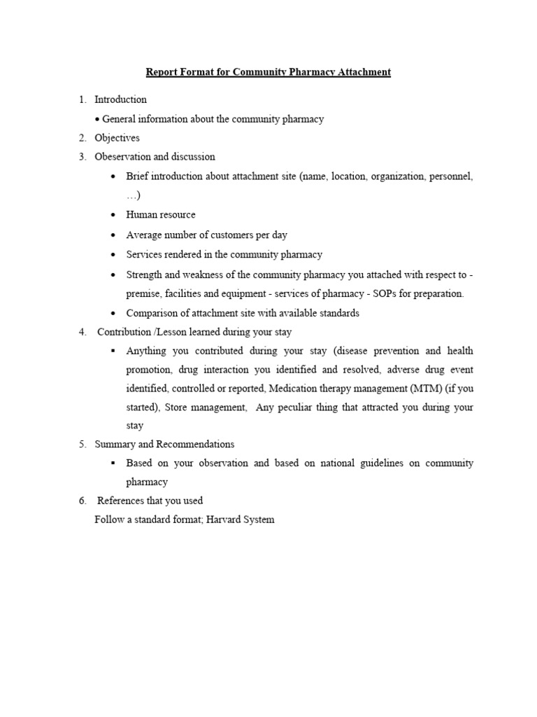Community Pharmacy Attachment Report | PDF