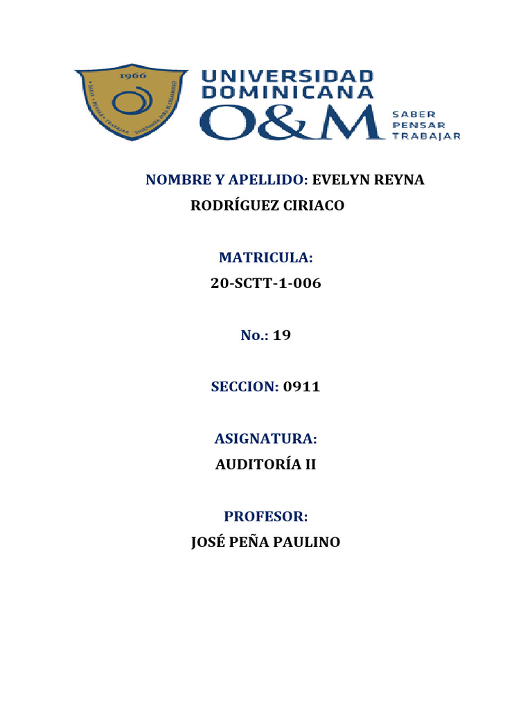 Practica 2 Auditoria II | PDF | Auditoría | Contralor