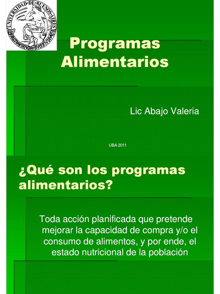 Programas Alimentarios | PDF | Alimentos | Nutrición