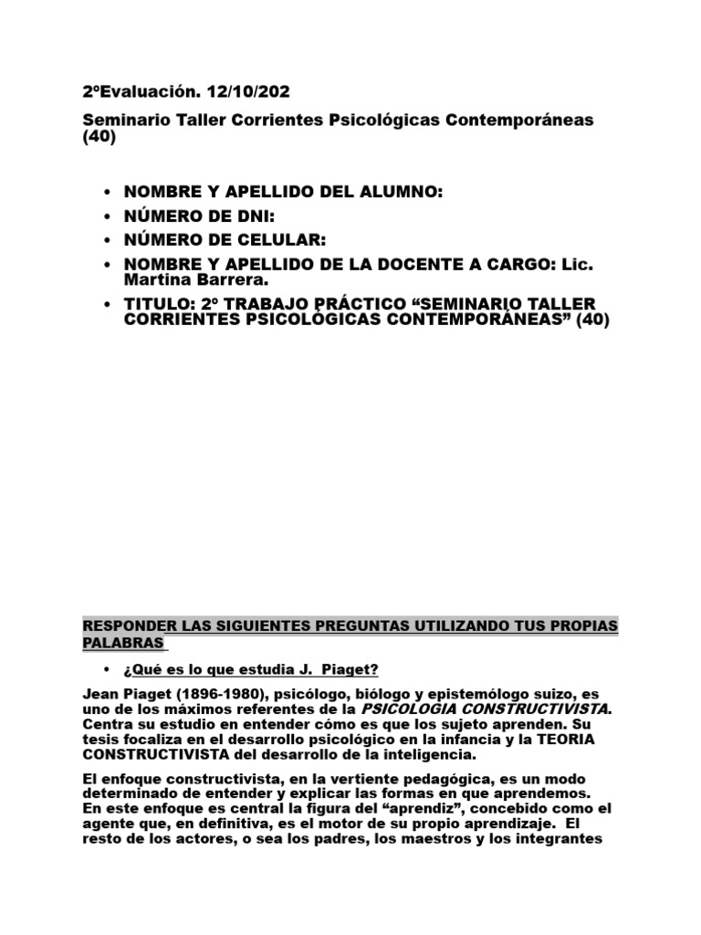 Pato Trabajo Practico Número 2 Terminado, Salvo La Consigna 7 | PDF | Identidad de género ...