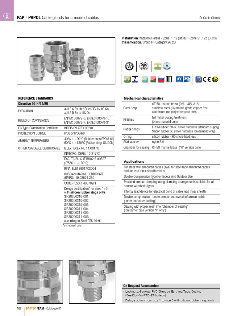 Bartec FEAM Cable Glands Catalogue | PDF | Physical Sciences ...