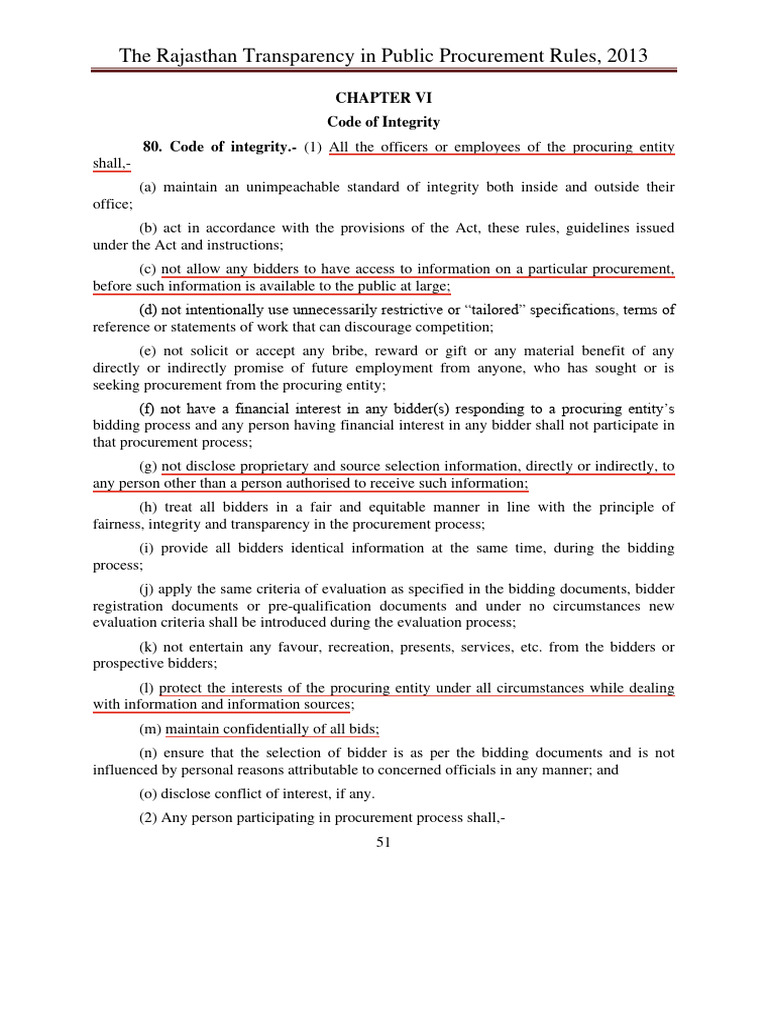 Code of Integrity Provsions RTPP Rules 2013 | PDF | Conflict Of ...