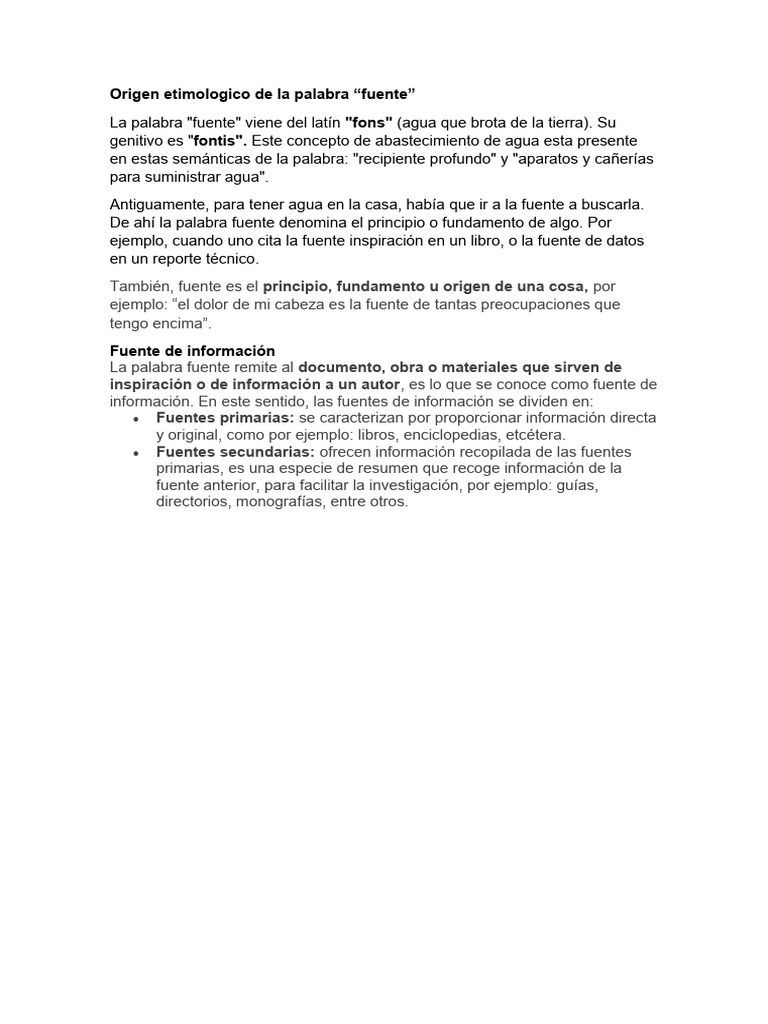 Origen Fuente | PDF