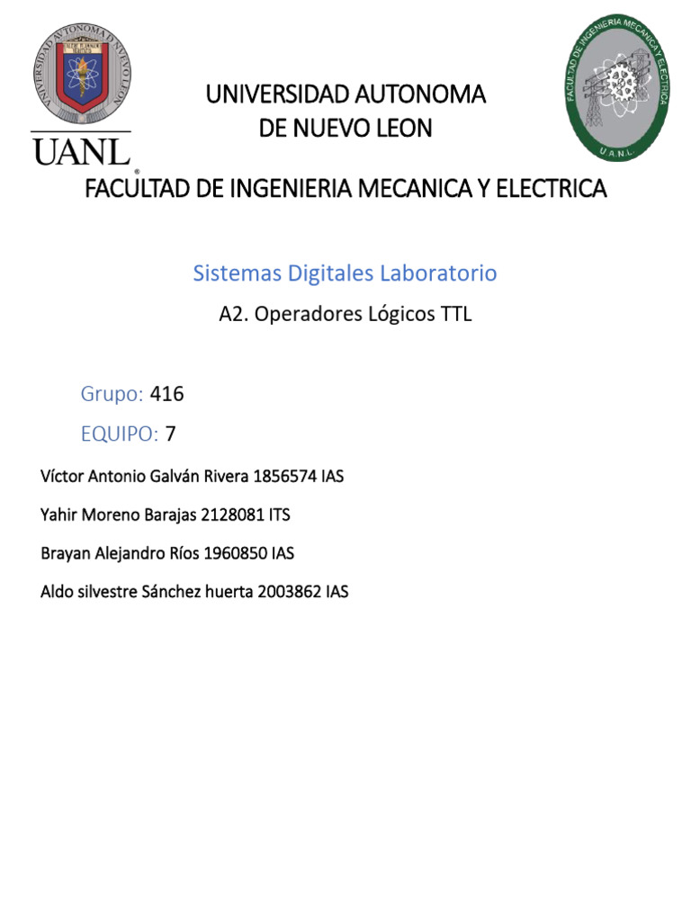 A2 Lab Sistemas | PDF | Puerta lógica | Ingeniería Informática