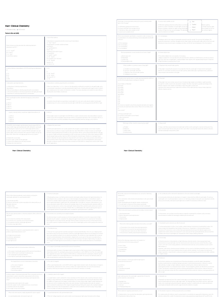 Harr Clinical Chemistry Flashcards Quizlet | PDF | Spectrophotometry ...