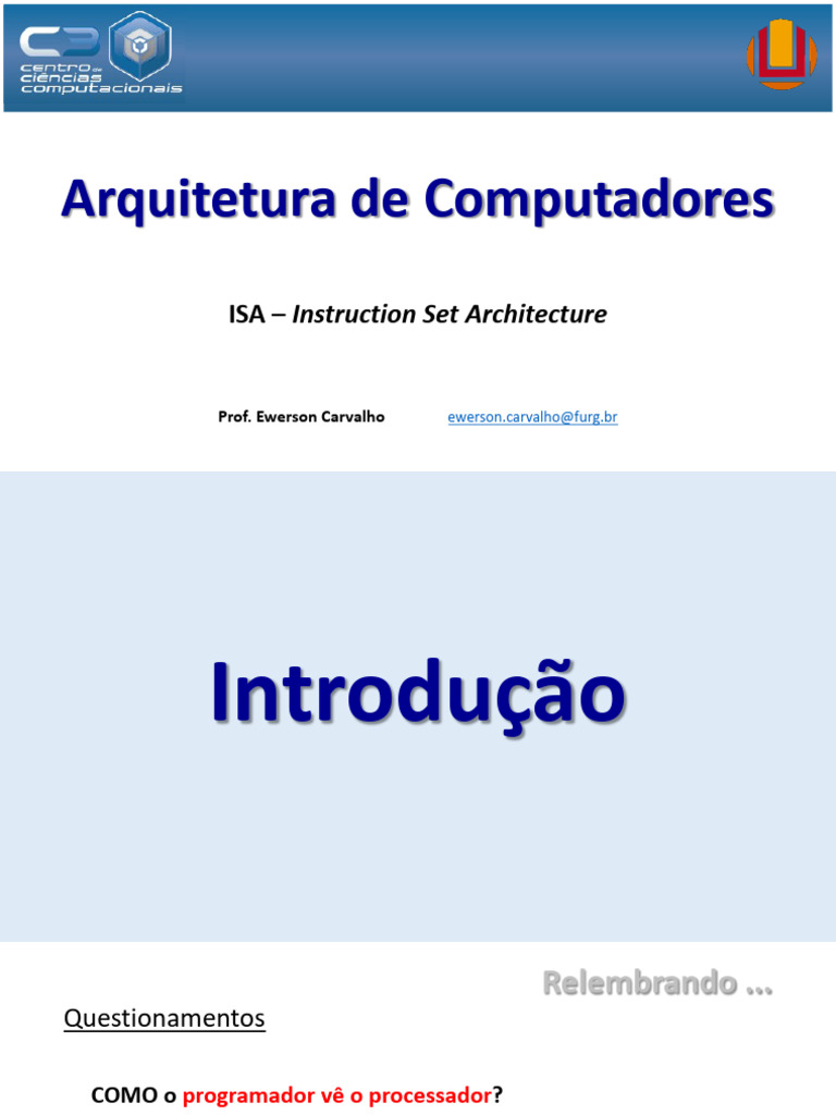 ArqC Aula11 ArqComputadores | PDF | Integer (Ciência da Computação ...