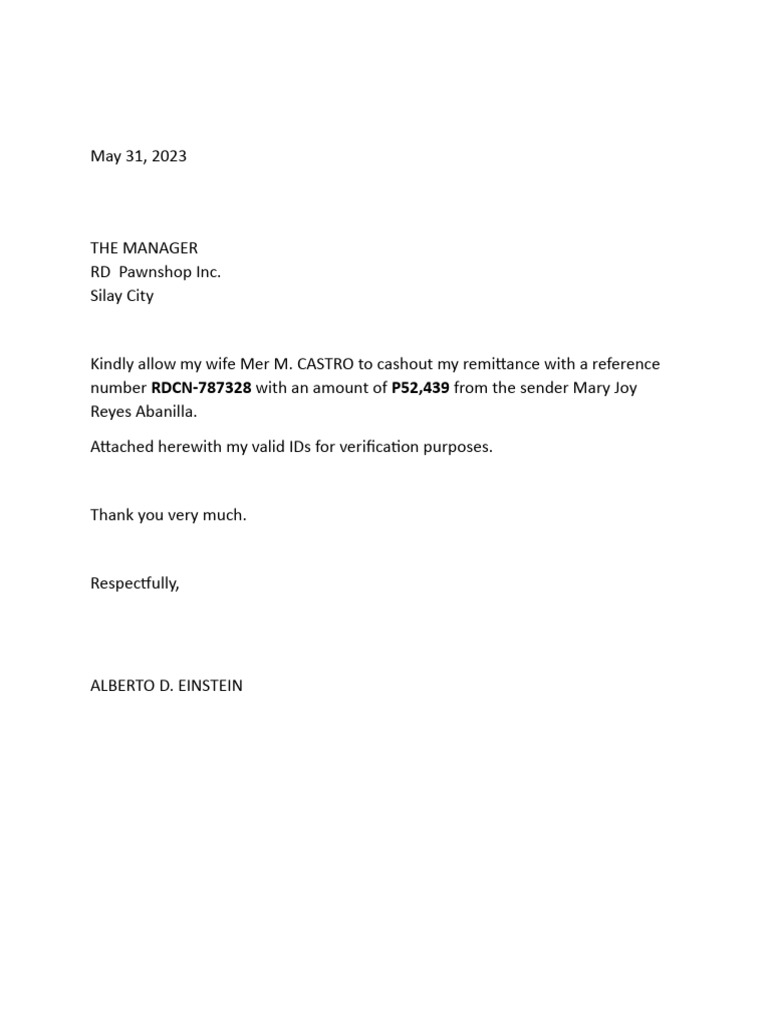 Authorization Letter | PDF