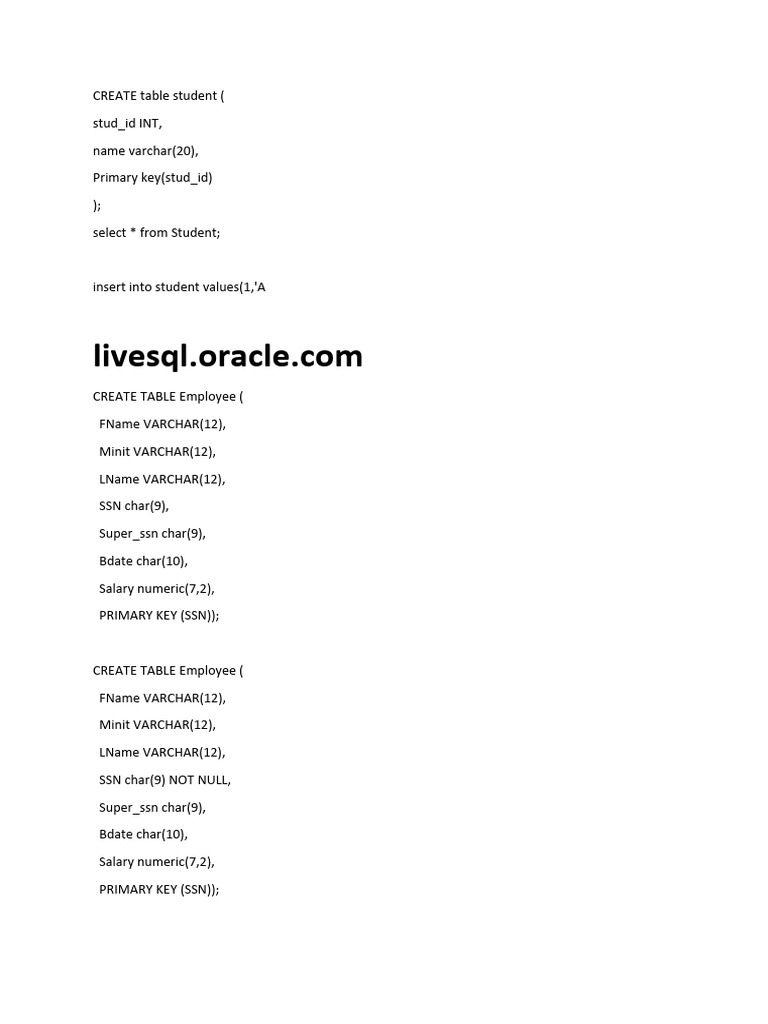 Simple and Complex Queries | PDF | Salary | Sql