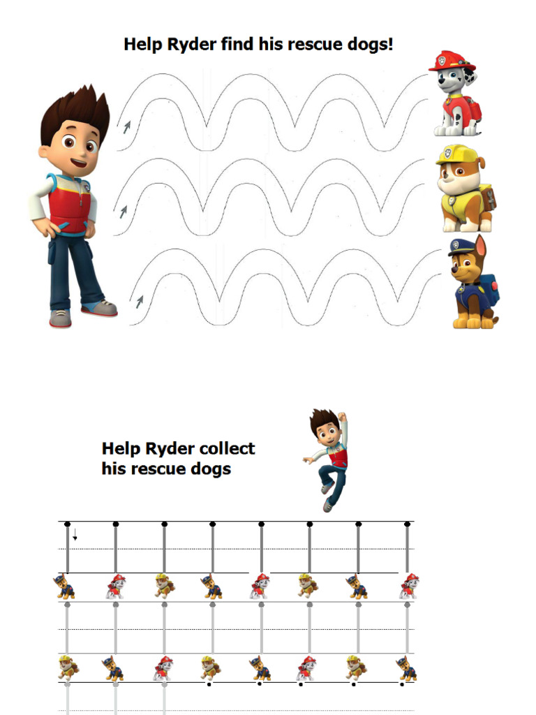 PawPatrolPreWritingWorksheets 1 | PDF