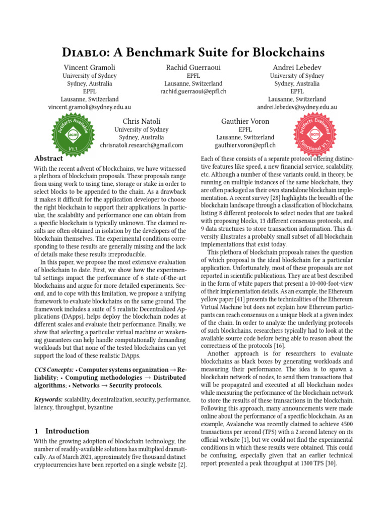 Eurosys23 Diablo | PDF | Distributed Computing | Systems Science
