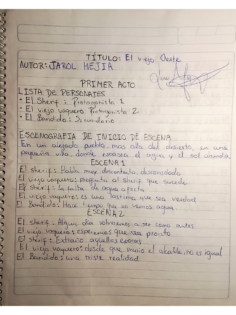 Proyecto de Escritura Creativa. 3º Básico, 3 Unidad 2023. Guion Teatral ...