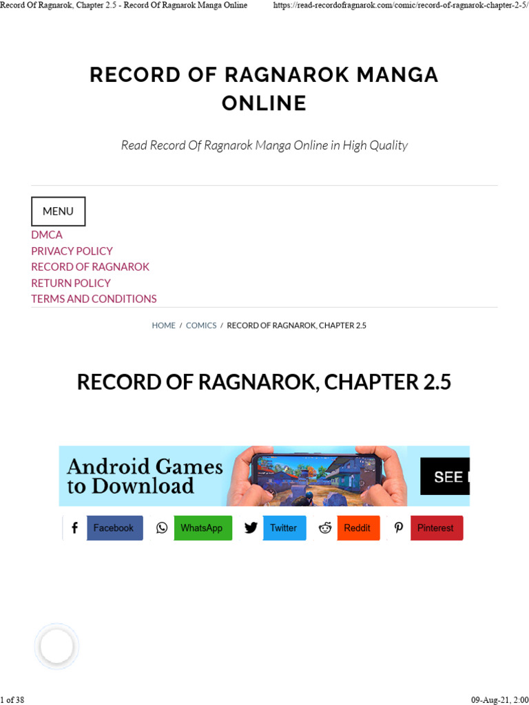Record of Ragnarok, Chapter 2.5 | PDF