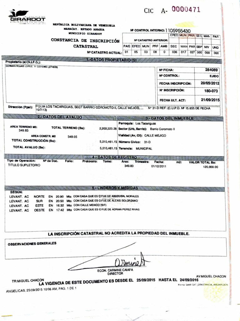 Modelo de Ficha Catastral | PDF | Geomática
