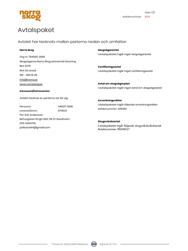 Avtalspaket 8213 | PDF