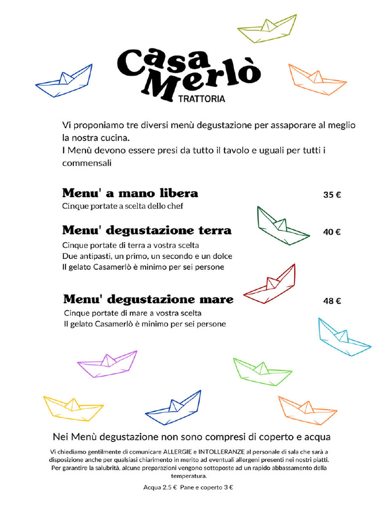 Menu Casa Merlo | PDF